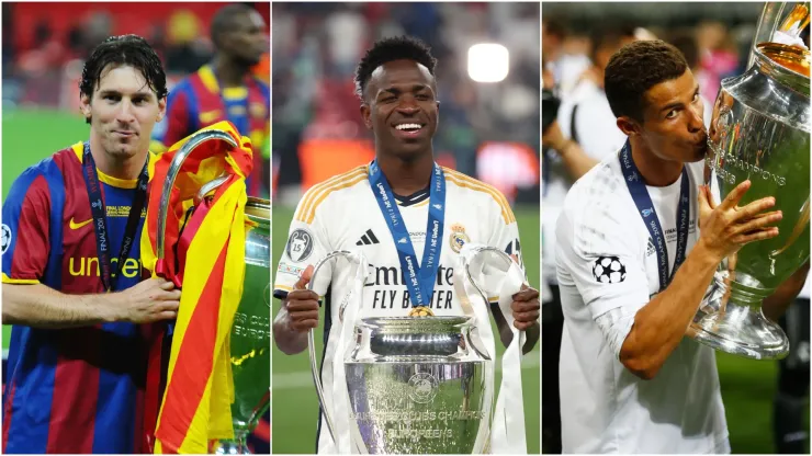 How many Champions League titles had Messi, Ronaldo won at Vinicius ...