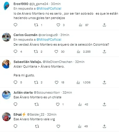 Le cae una lluvia de críticas a Montero por el gol que le marco Duque ...