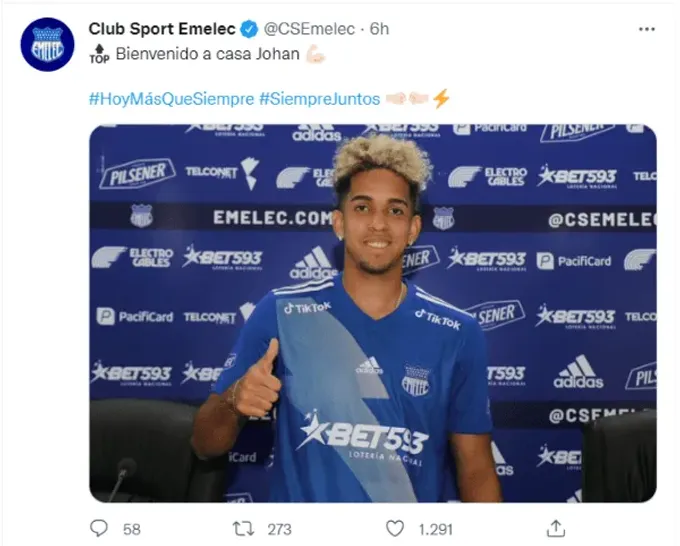 'Bienvenido a casa': Johan Mina fue presentado oficialmente en Emelec ...
