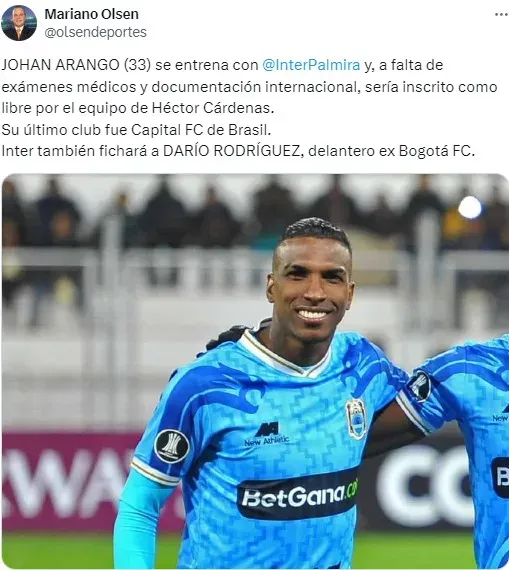 Johan Arango regresa al fútbol colombiano y será presentado por su nuevo equipo - Bolavip Colombia