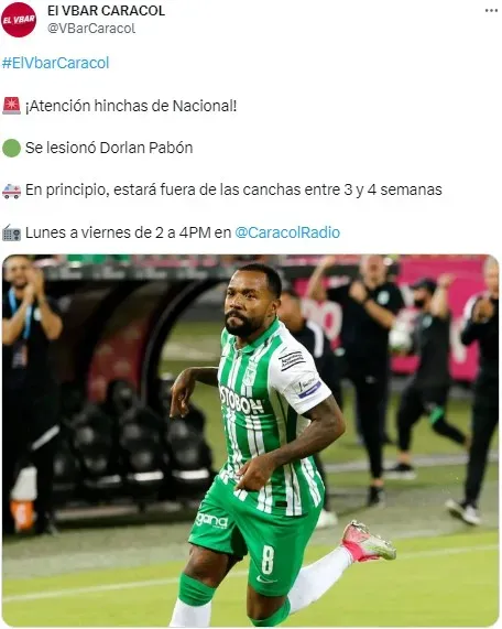 Sufren En Atlético Nacional Revelan El Tiempo De Recuperación De