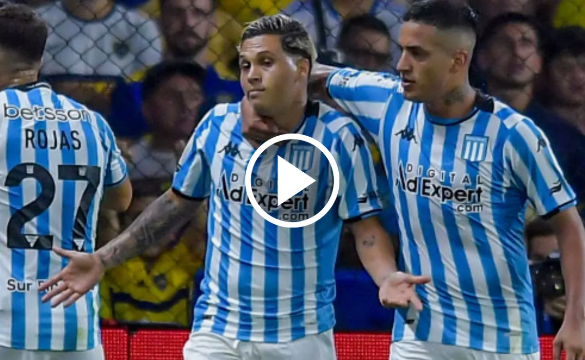 El gesto de Juanfer Quintero en el festejo de su gol a Boca para Racing