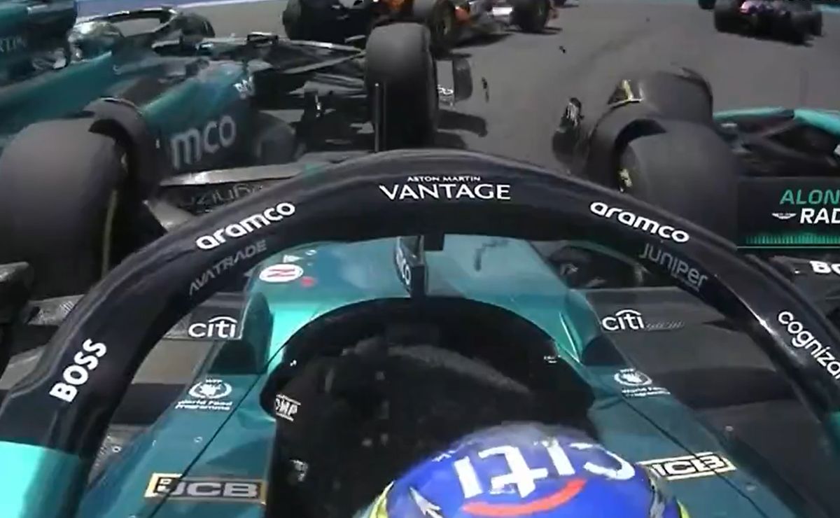 La reacción de Alonso ante el choque de Hamilton en Miami - Bolavip ...
