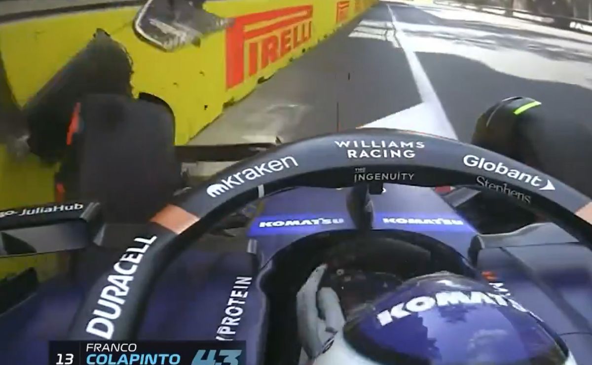 El fuerte choque de Franco Colapinto que rompió su auto y le impidió terminar la primera ...