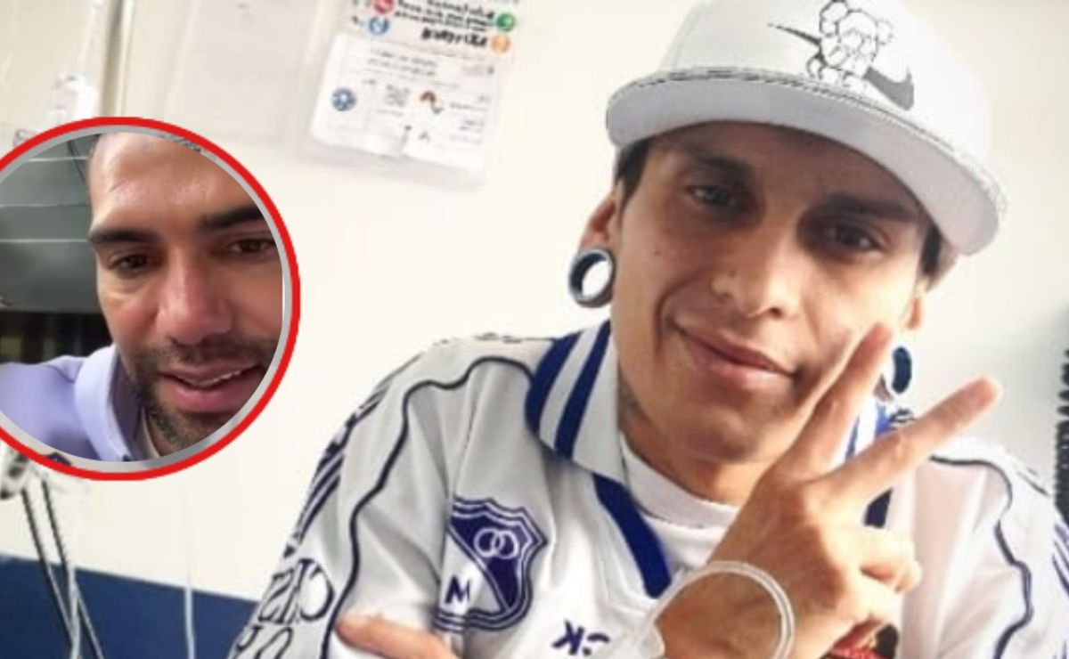 Falcao, entre lágrimas, habló con Javier Acosta, hincha de Millonarios ...