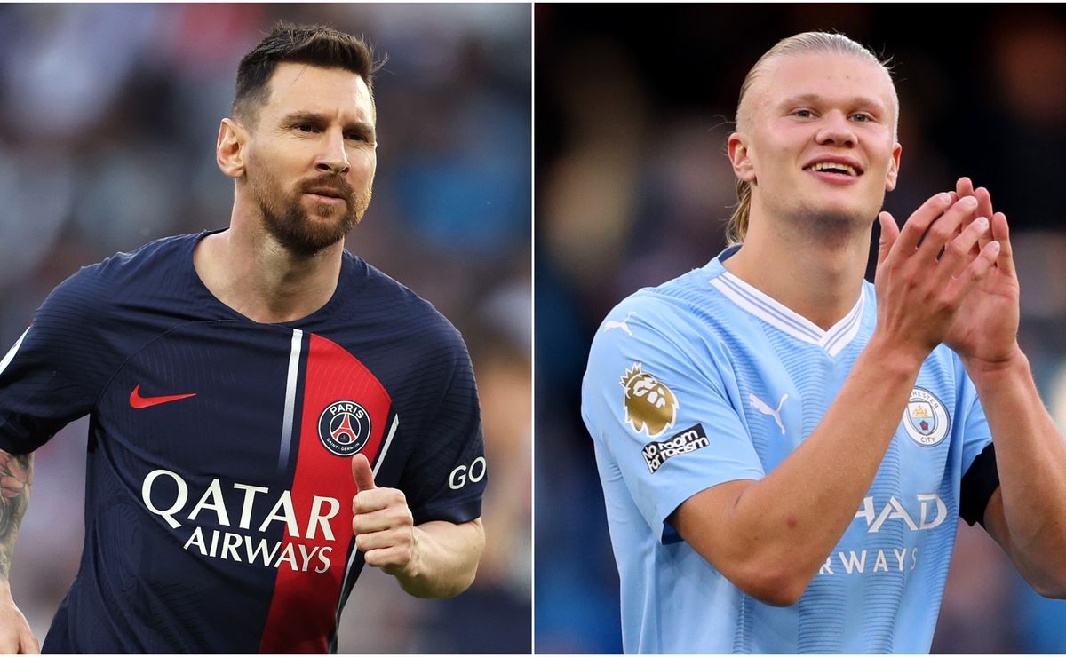 Comparing Messi and Haaland's stats in the 2022-23 season at the club ...