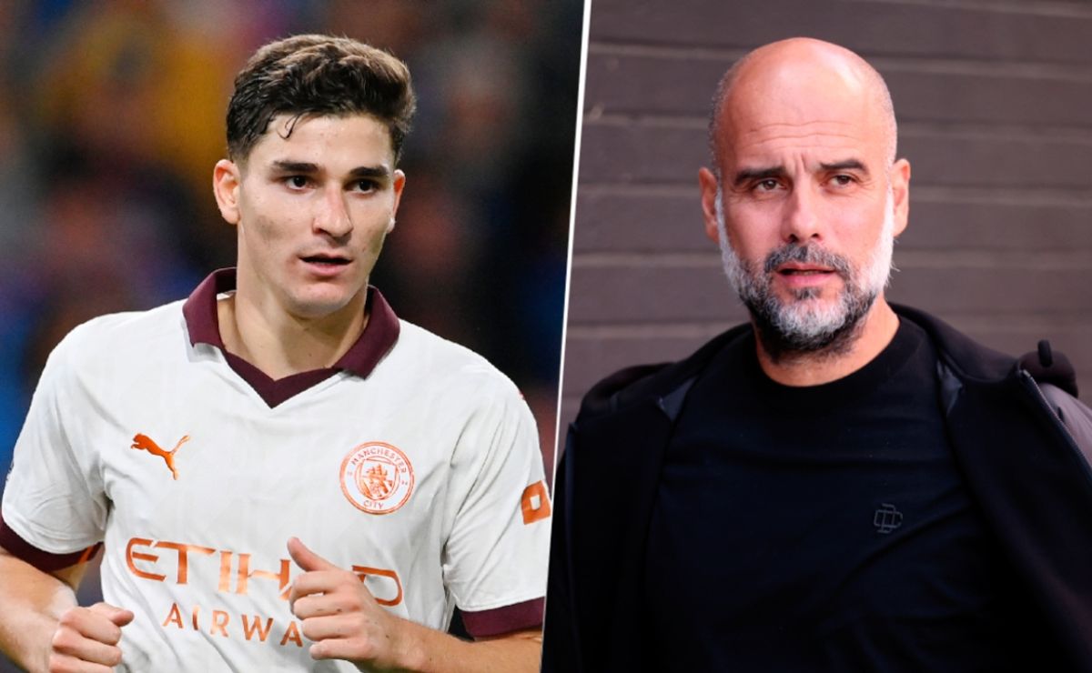 Guardiola reveló que Julián Álvarez tenía una "molestia" en la Supercopa