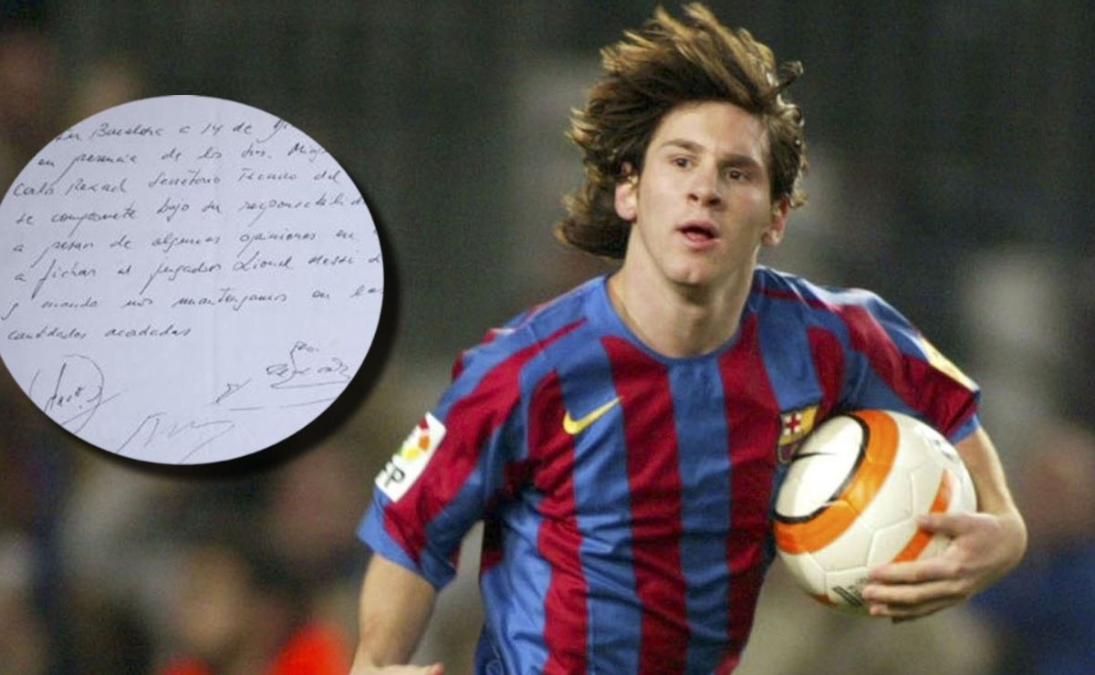 ¿Cuánto cuesta?: Se subasta el primer contrato de Messi en Barcelona