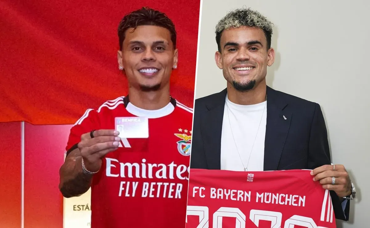Mientras la camiseta de Ríos en Benfica vale 114 dólares, esto cuesta la de Luis Díaz en Bayern ...