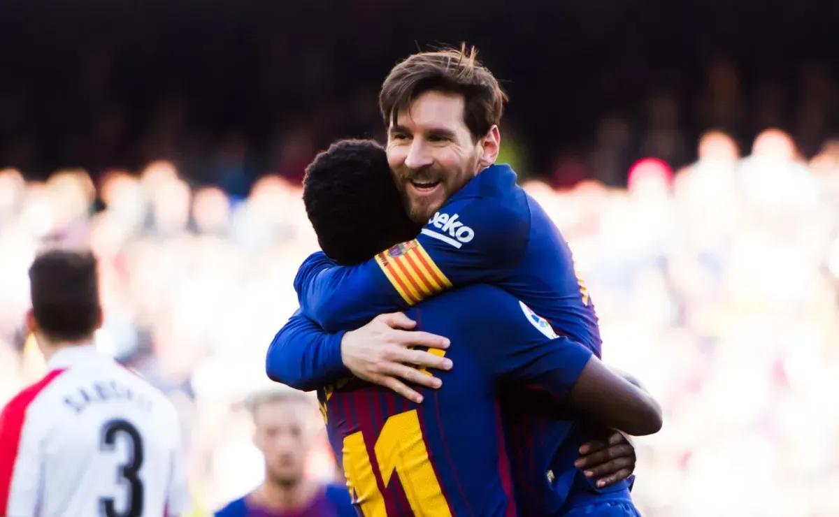 Lionel Messi has an incredible moment with Ousmane Dembele after ...