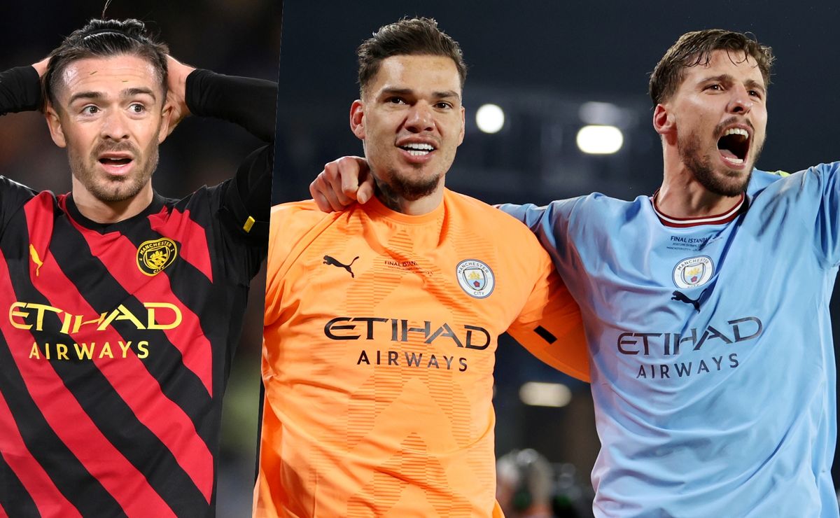 Ederson echa al agua a Rúben Dias en festejos del Manchester City