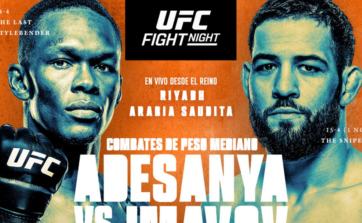 UFC HOY ¿Quién transmite UFC: Adesanya vs. Imavov? Cartelera y horario