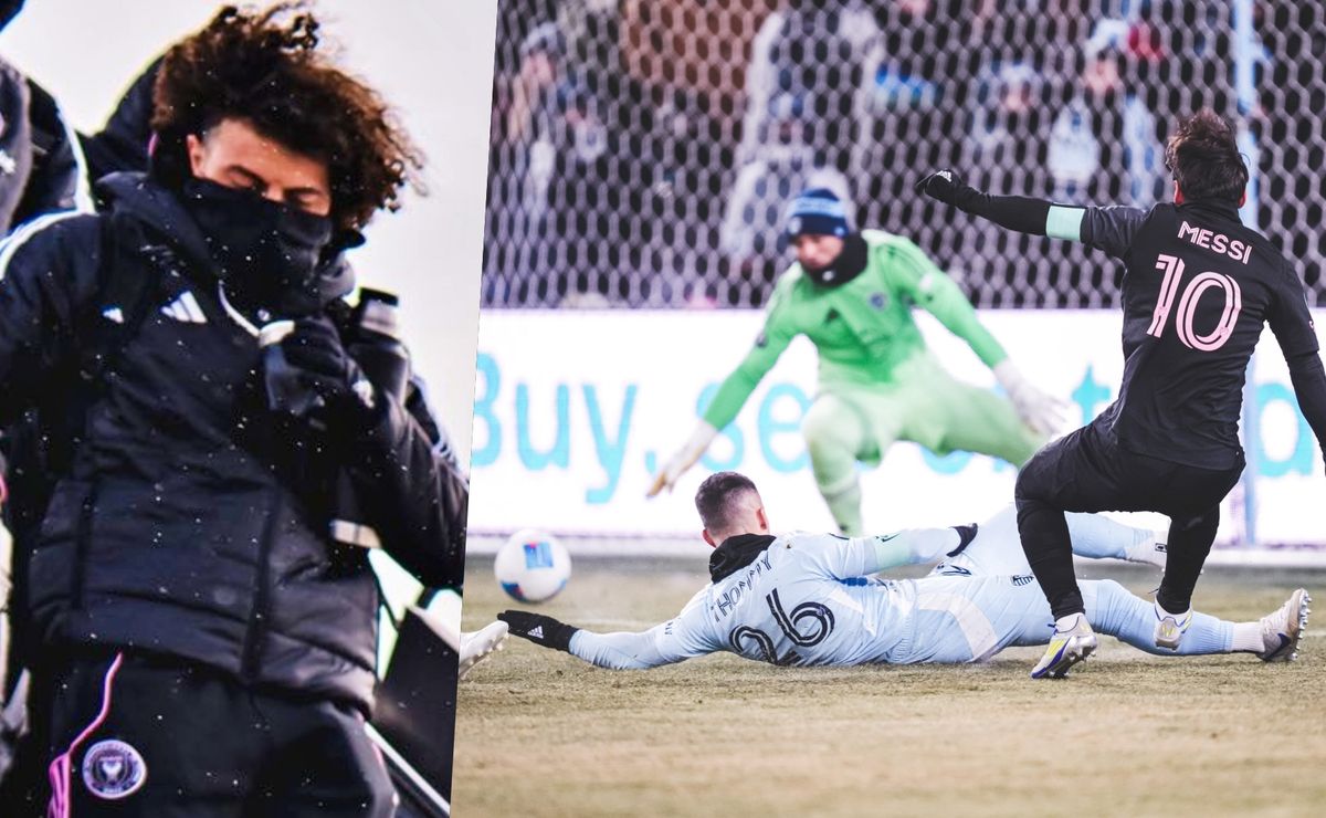 Maximiliano Falcón sufre con -14°C en su primer partido con el Inter Miami